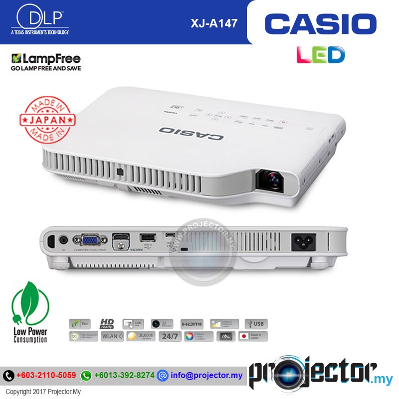 Casio XJ-A147 LED 2500 Lumens Projector