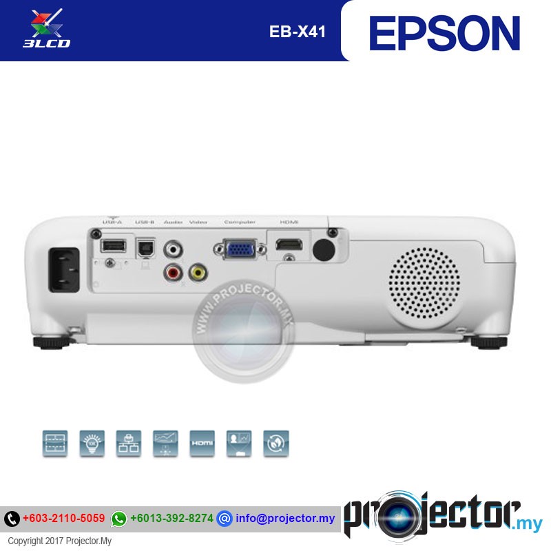 EPSON EB-X41 XGA 3600 LUMENS 3LCD PROJECTOR