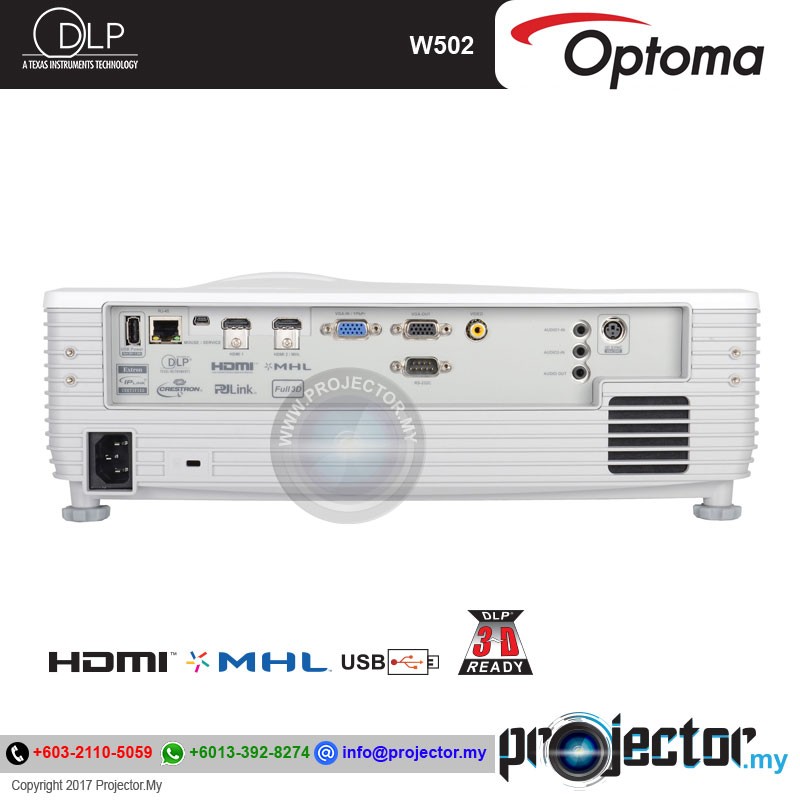 OPTOMA W502 5000 LUMENS WXGA PROJECTOR