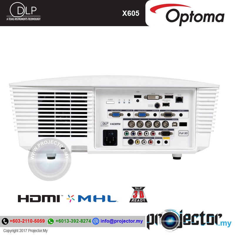 OPTOMA X605 XGA 6000 LUMENS PROJECTOR