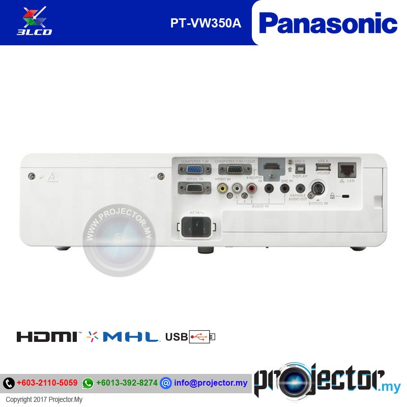 Panasonic PT-VW350A WXGA 4000 Lumens 3LCD Projector