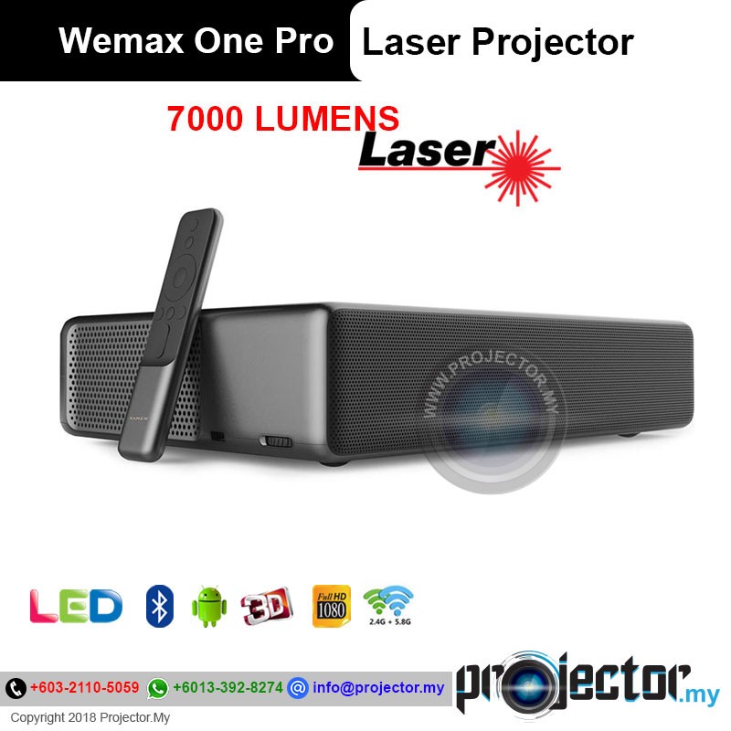 Wemax One Pro Full HD Ultra Short Throw 7000 Lumens Smart Android Laser ...