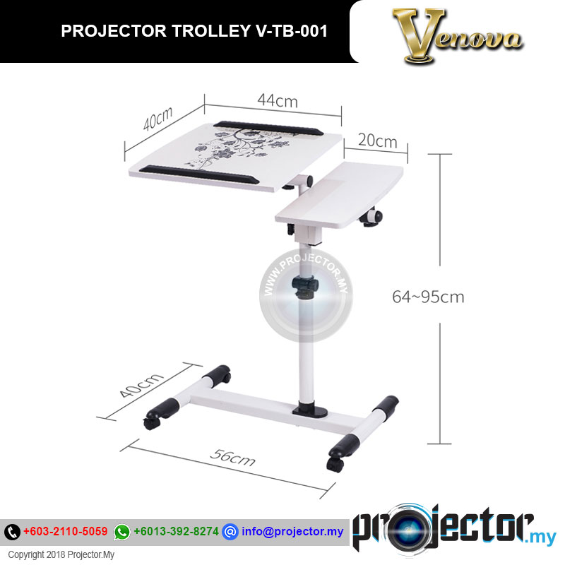 Venova Universal Flexible Projector Table / Laptop Trolley V-TB-001