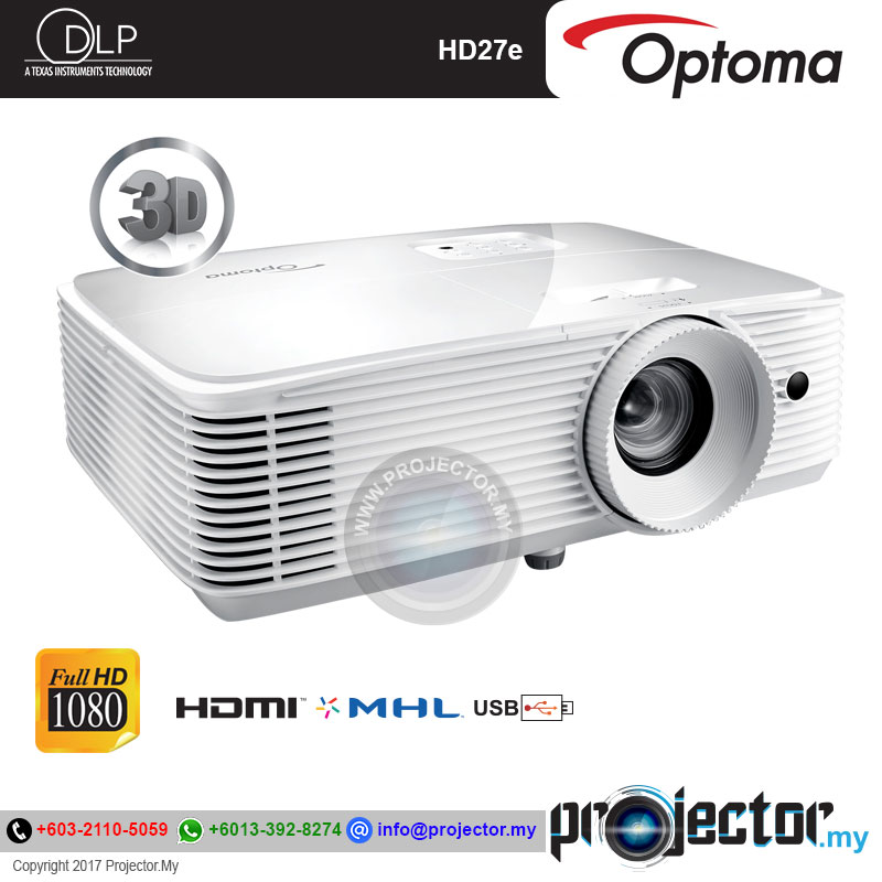 Optoma HD27e Full HD 3D 3400 Lumens Projector